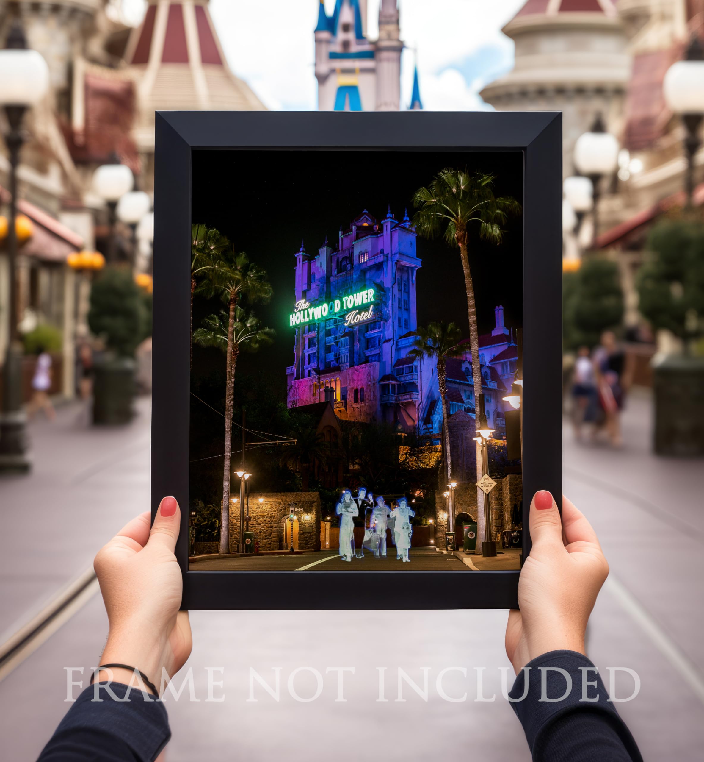 Tower of Terror with Ghosts - 11x14 Unframed A Print - Great Children's Room Decor and Gift for Disney Fans Under $15