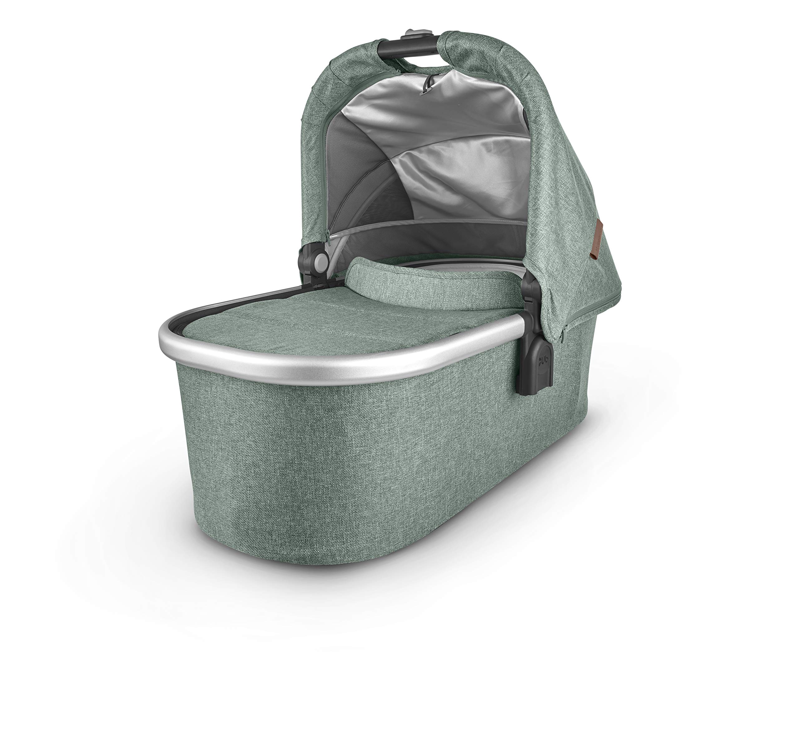 UPPAbaby Cruz V2 Stroller - Emmett (Green Melange/Silver/Saddle Leather) + Bassinet - Emmett (Green Melange/Silver)