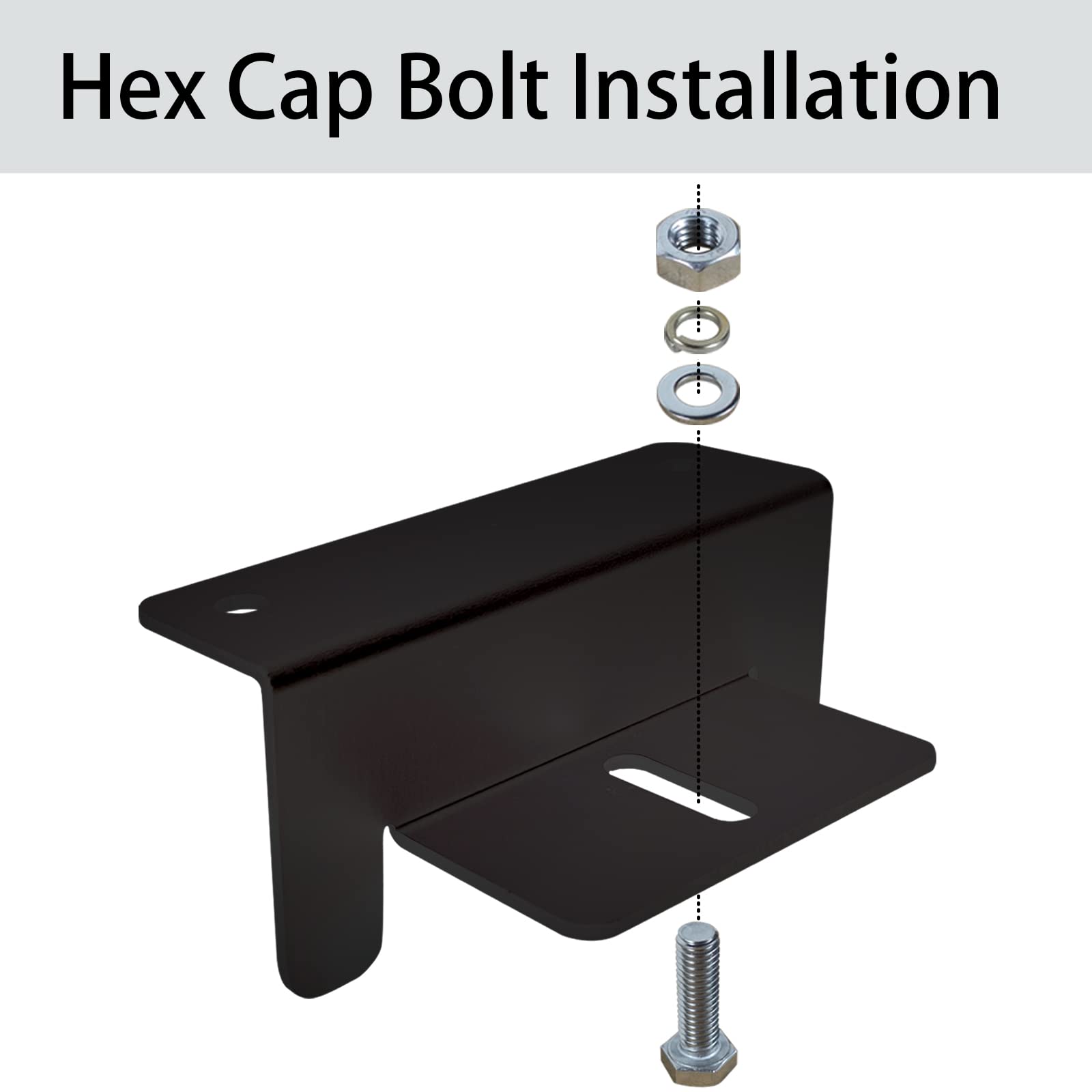 WHS-Solarlive Z Brackets Solar Panel Mounting, Lightweight Aluminum Corrosion Free Construction for RVs, Trailers, Boats and Other Off Gird Roof Installation,4 Units per Set Black