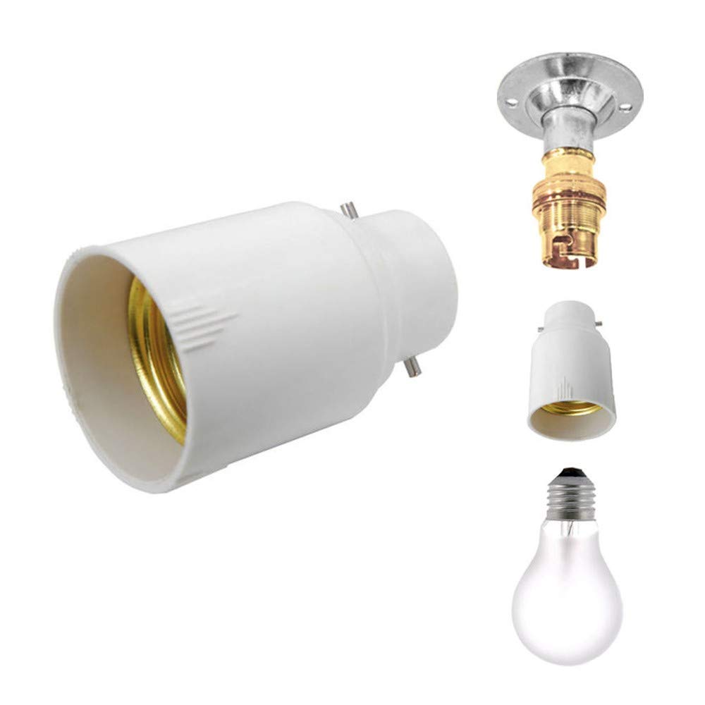 YiLighting - B22 to E26/E27 Two-Pin Socket to Standard Socket Edison Light Bulb Adapter Converter For LED Halogen CFL Light Lamp (2 Pack)