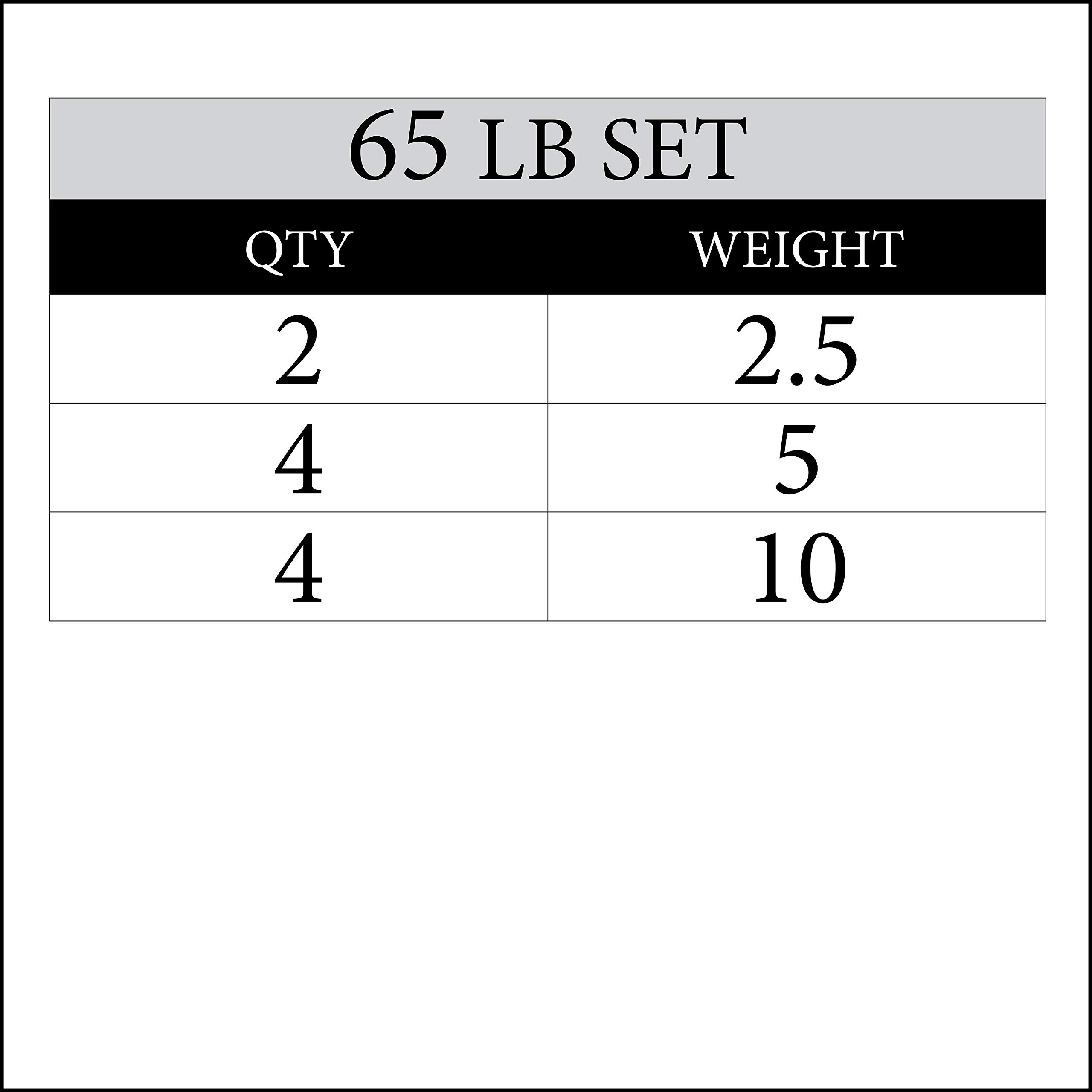 XMARK TRI-GRIP 65 lb Set of Olympic Weight Plates, Rubber Coated Exercise Weights for Olympic Barbell, Strength Training Equipment, Weight Lifting Equipment, Weight Set for Home Gym
