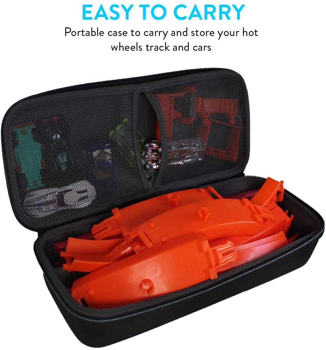TUDIA EVA Empty Carrying Case for Hot Wheels Track and Cars, Hard Storage Travel Portable Case Bag [Case ONLY, Hot Wheels NOT included]