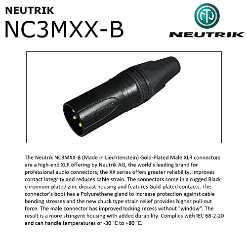 WORLDS BEST CABLES 10 Foot β Quad Balanced Microphone Cable Custom Made Using Mogami 2534 Wire and Neutrik NC3MXX-B Male & NC3FXX-B Female XLR Plugs