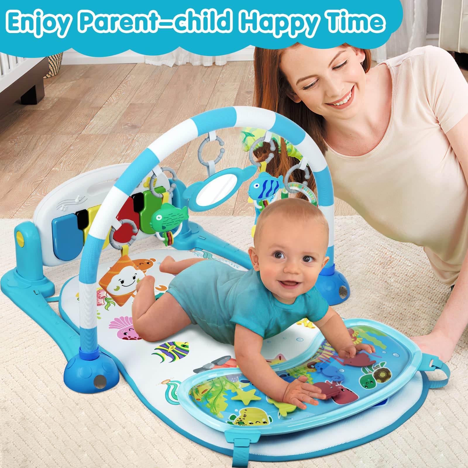 UNIH Baby Gym Play Mats Play Piano Gym Activity Center for Infants