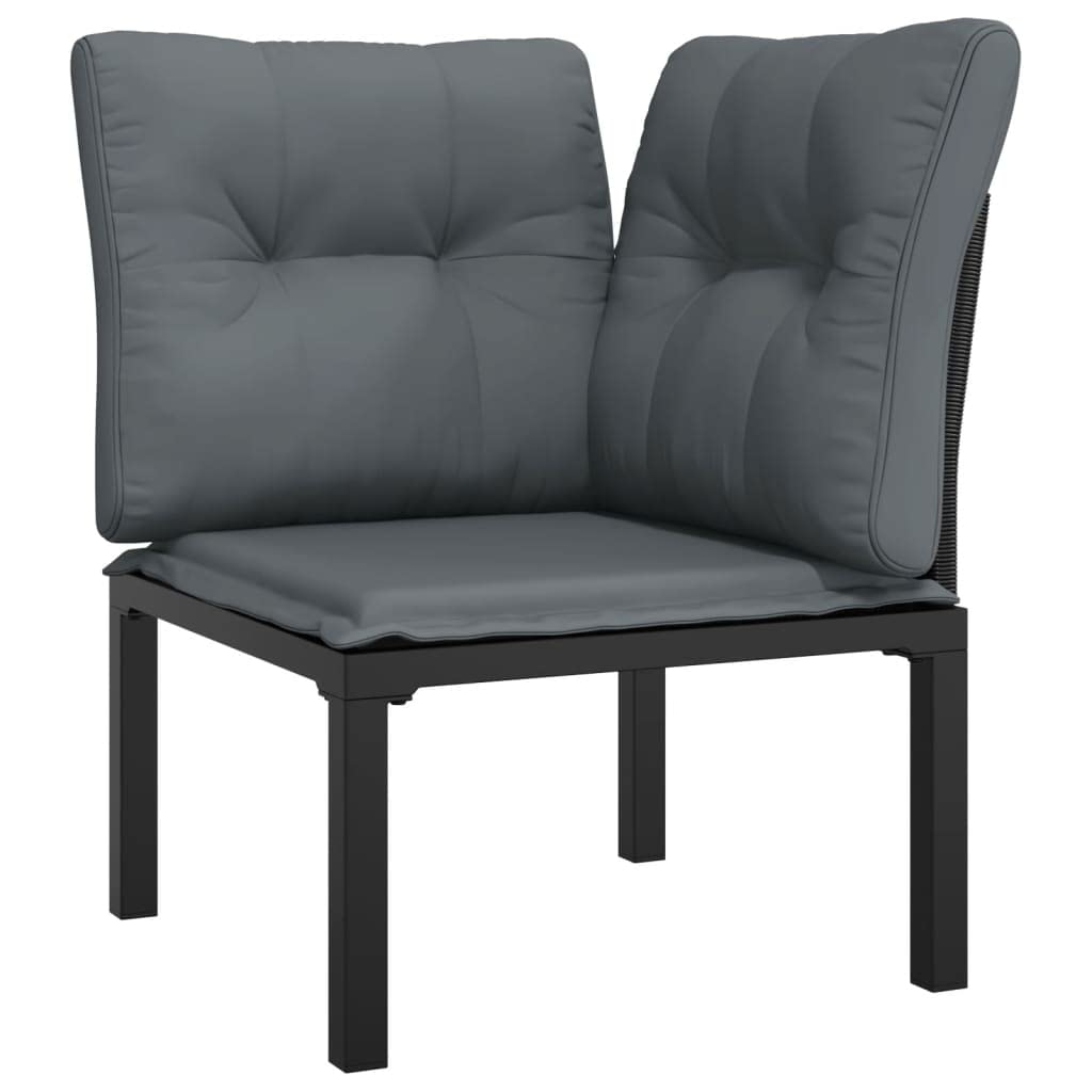 vidaXL 4-Piece Patio Lounge Set β Modern and Elegant Design with Weather-Resistant PE Rattan Material in Black and Gray β Features Comfortable Backrest and Padded Cushions