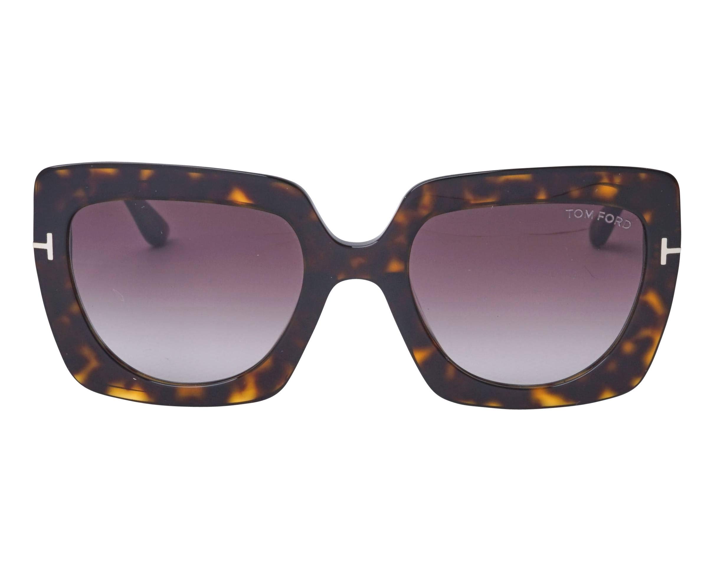 Tom Ford Square Sunglasses TF610 Jasmine-02 52T Dark Havana/Ruthenium 53mm FT0610