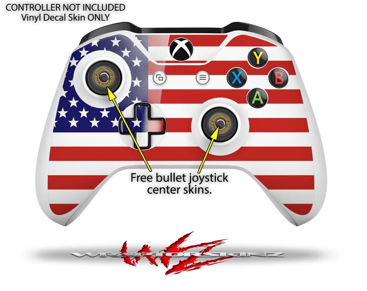 WraptorSkinz Decal Vinyl Skin Wrap Compatible with Xbox One S Console and Controllers - USA American Flag 01