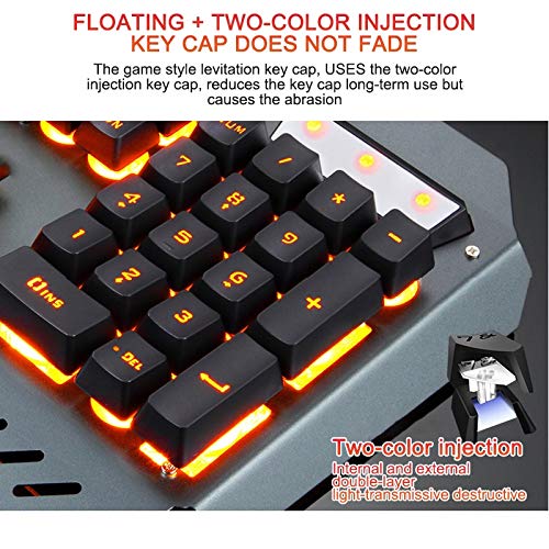 Wired Mechanical Gaming Keyboard 104 Keys Ergonomic RGB LED Backlight Waterproof Gaming Keyboard