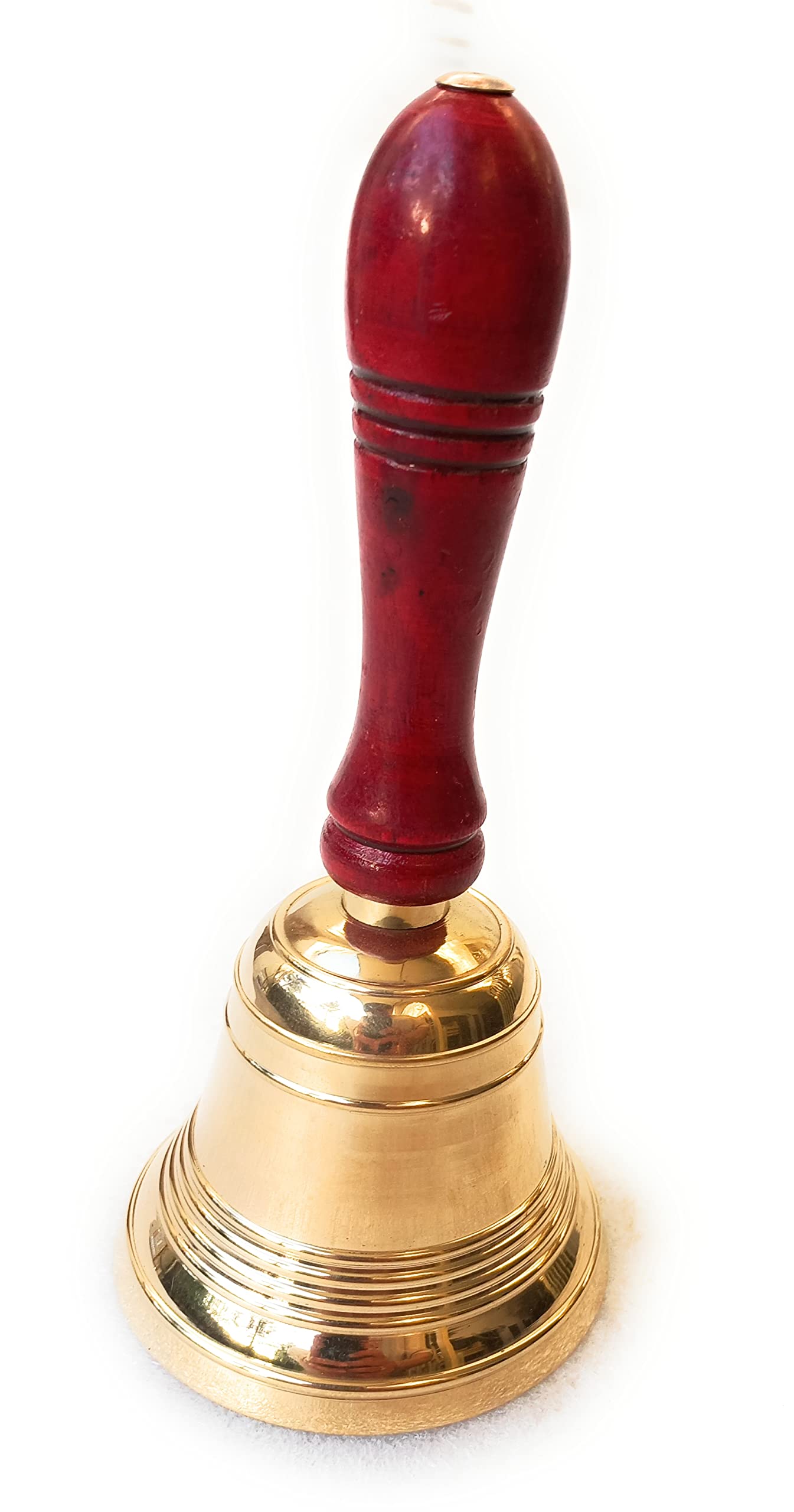 Solid Brass Bell - Hand Bell - Ship Dinner Call Bell School Table Bell W wood Handle - Wedding Bell Gifts