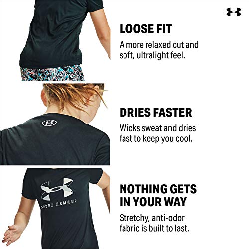 Under Armour Big Logo Tech Short Sleeve Training Workout T-shirt, White (103)/Cerise, Youth X-Large