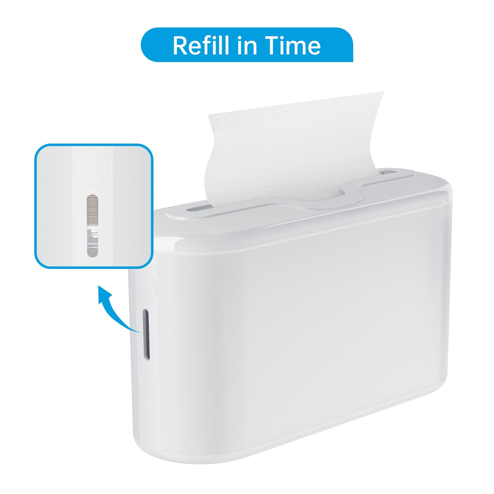 Xlxker Paper Towel Dispenser Countertop, Multifold Hand Towel Dispenser for Bedroom, Bathroom, Kitchen, Toilet (White)