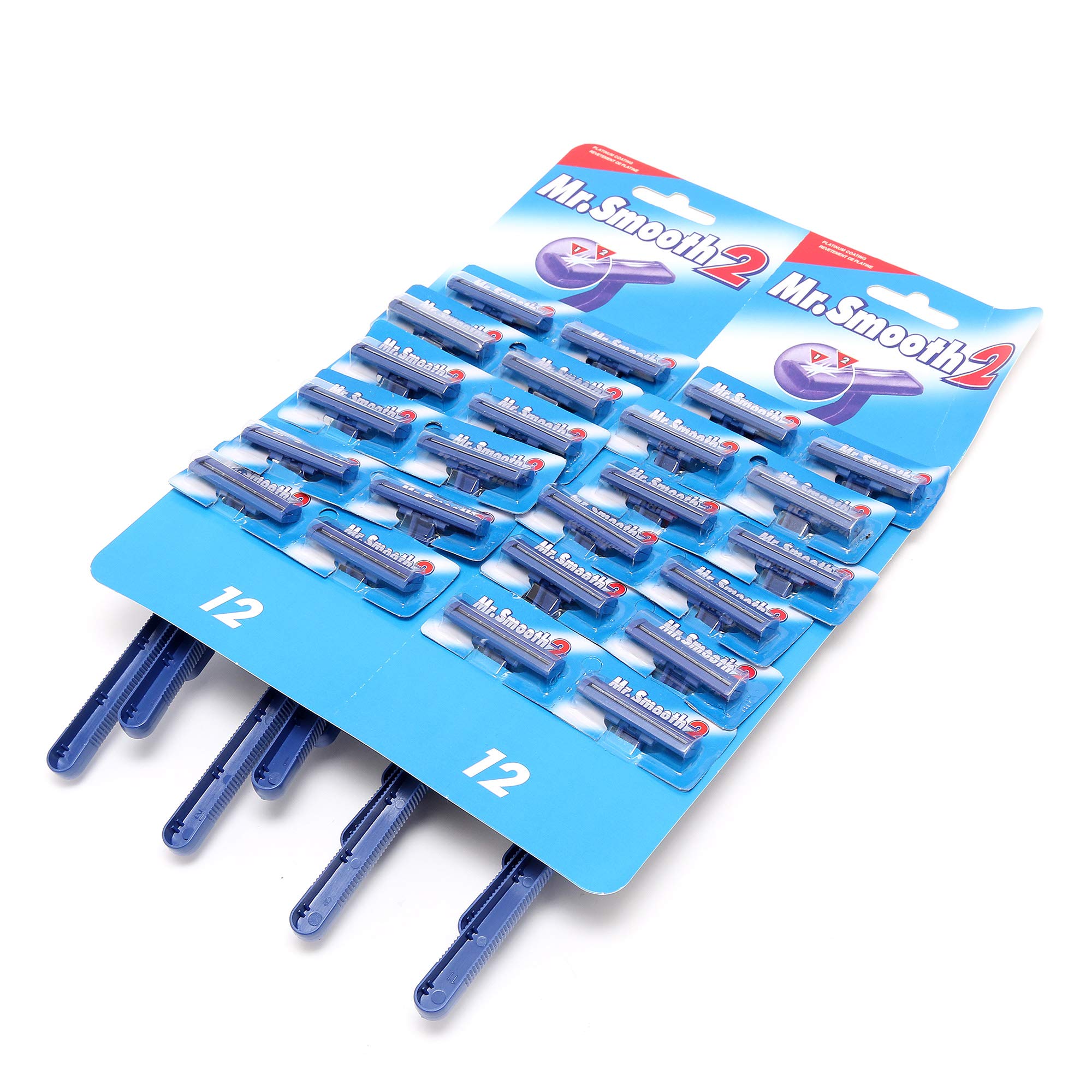 Twin Blade Disposable Razors with Fixed Head, Travel-Ready Skin Care, Ergonomic Handle, Universal Hair Removal, Smooth Shave for Face, Legs, etc. Value Pack - 24 Count