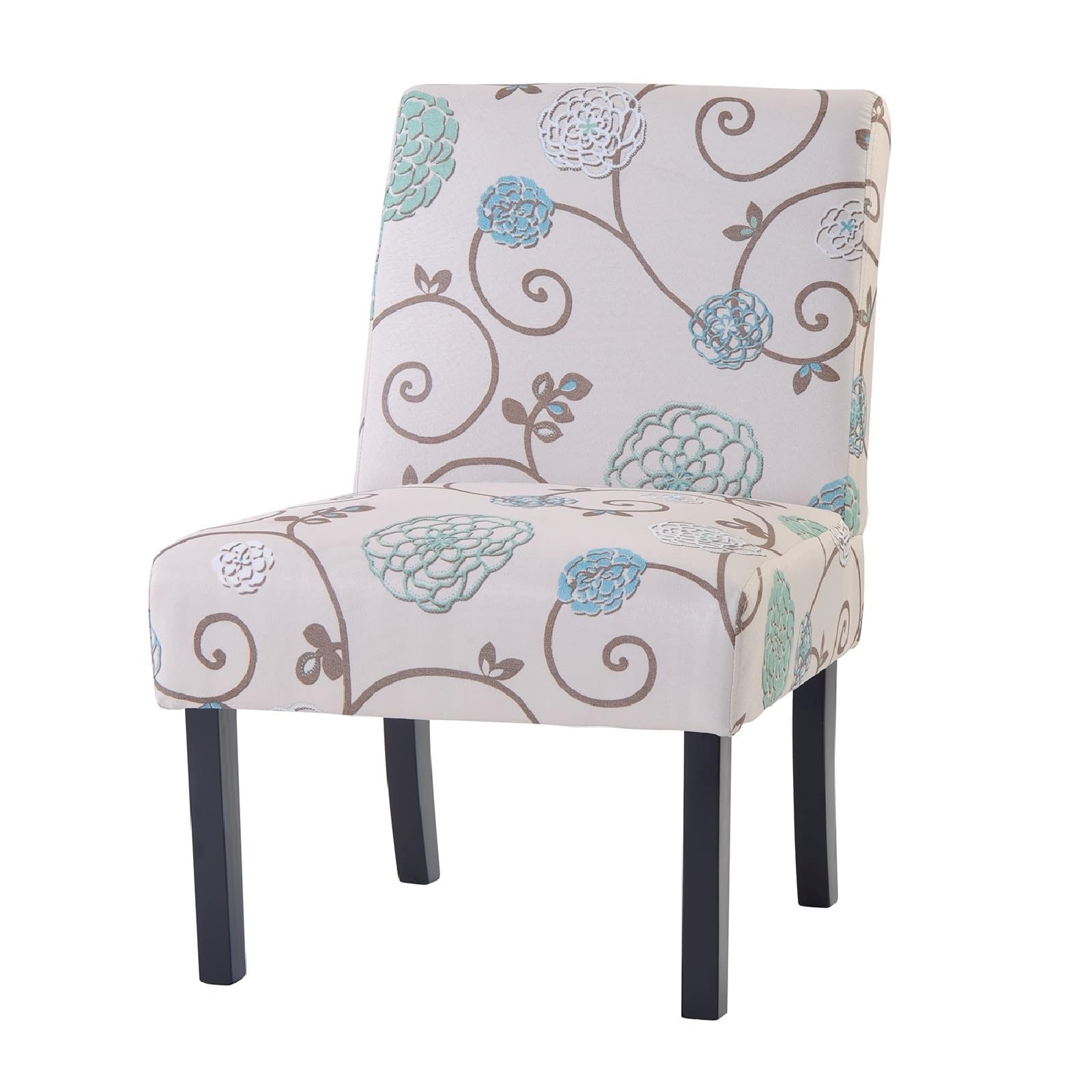 Wycian Kitchen Chair High Chair Seat, Sofa Chair Set 2PCS Upholstered Beige with Script Pattern Seat Height 16.5" Living Room Bedroom Dining Rooms Garden