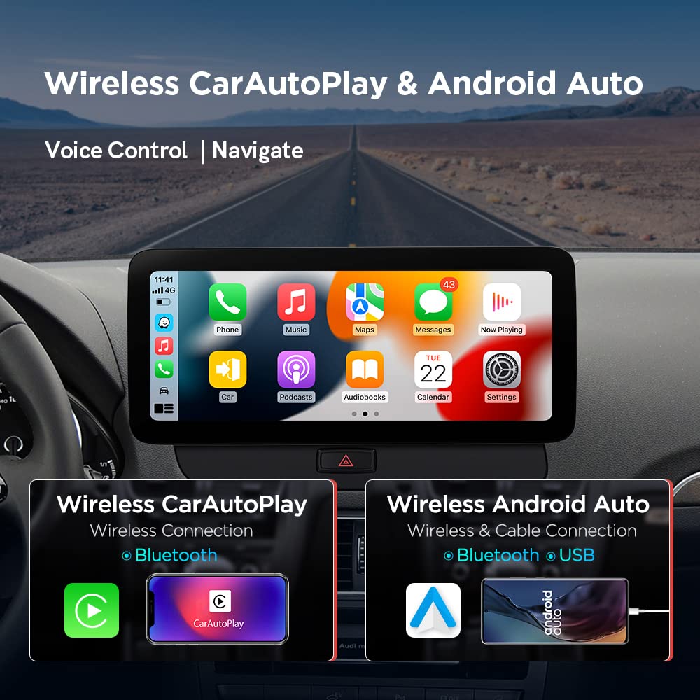 XTRONS 12.3 Inch IPS Car Touch Screen for Audi Q5 Concert/Symphony Radio System, Android 12 Car Stereo Radio GPS Navigation - Qualcomm Octa Core, 8GB+128GB, Car Play, Android Auto, 5GHz WiFi