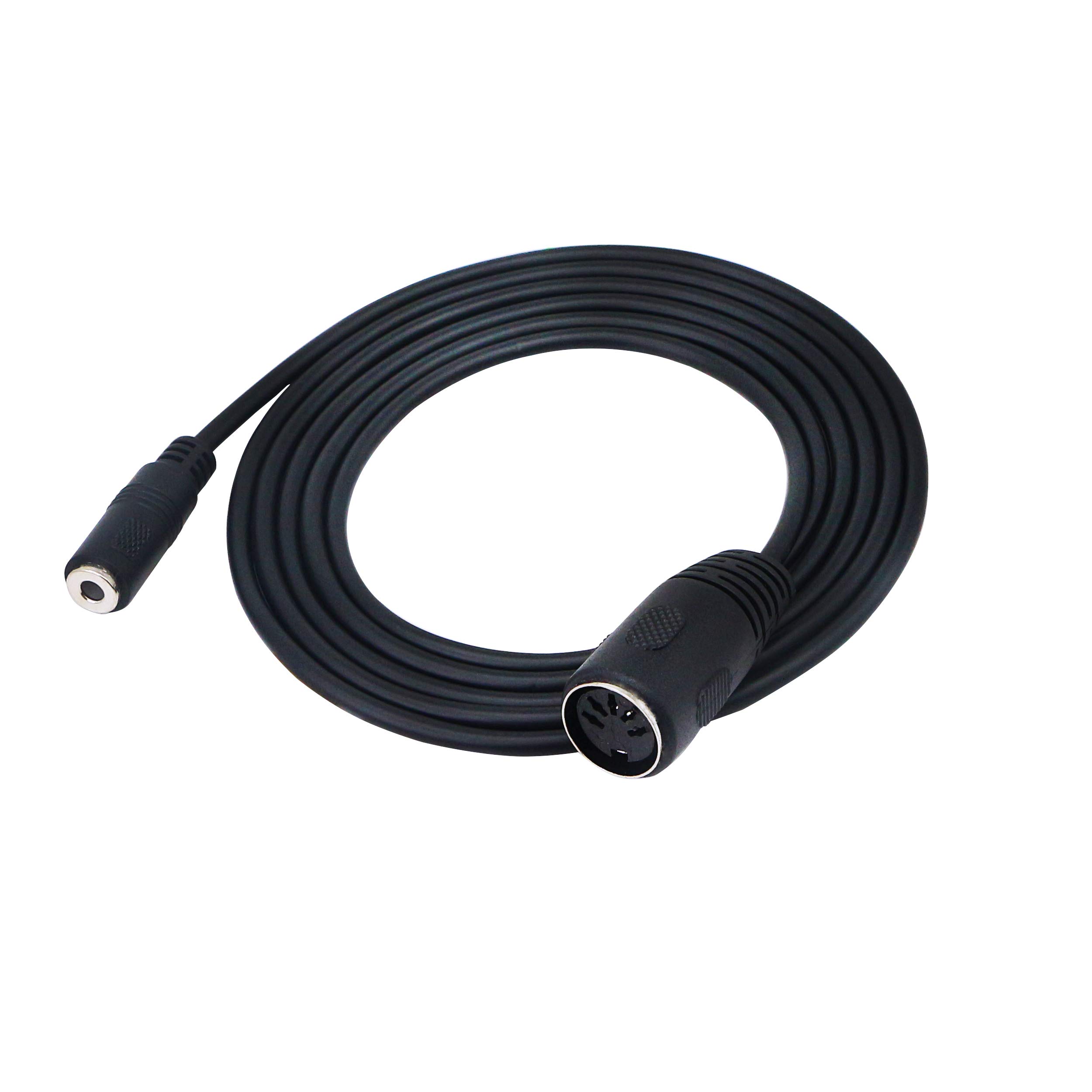 SinLoon 5-Pin DIN Cable DIN 5 Pin MIDI Plug Female to 3.5mm (1/8in) TRS Stereo Female Jack Converter Adapter Audio Cable for Connecting a CD Player, VCR, DVD（1.5m/5ft
