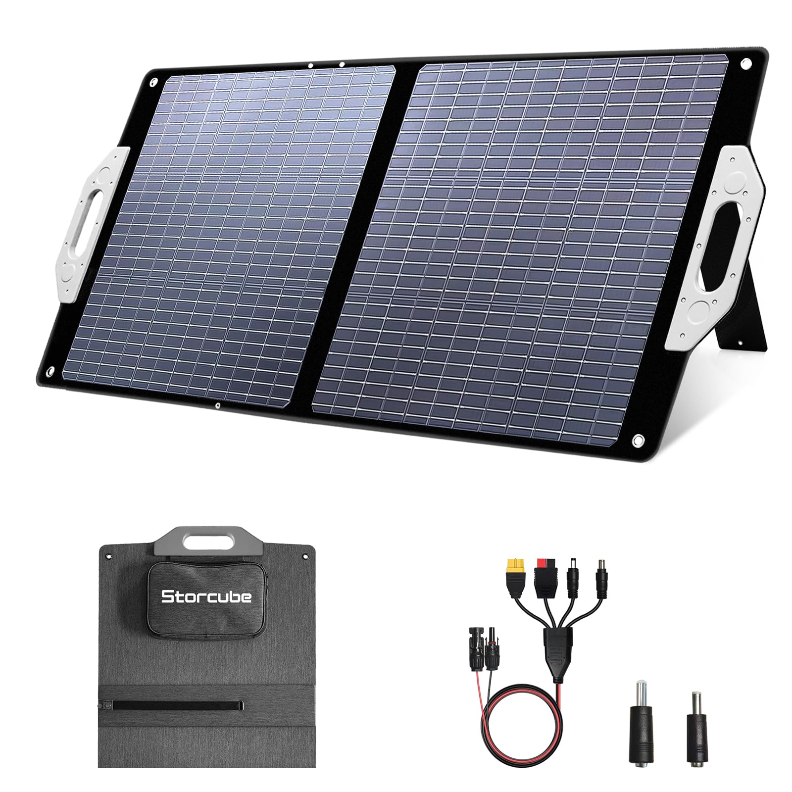 STORCUBE-100W-Portable-Solar-Panel for Power Station Generator, IP67 Waterproof Solar Cell Solar Charger with High-Efficiency Battery Charger for Outdoor Camping Van RV Trip