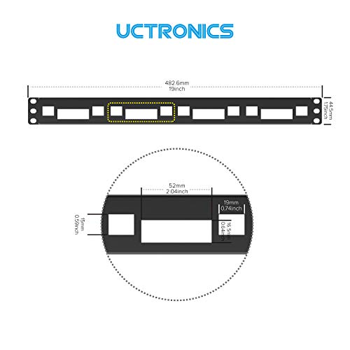 UCTRONICS 1U Rack for Raspberry Pi, 19" Rackmount Supports 1-4 Units of All Raspberry Pi 5/4B/3B/B+ Models