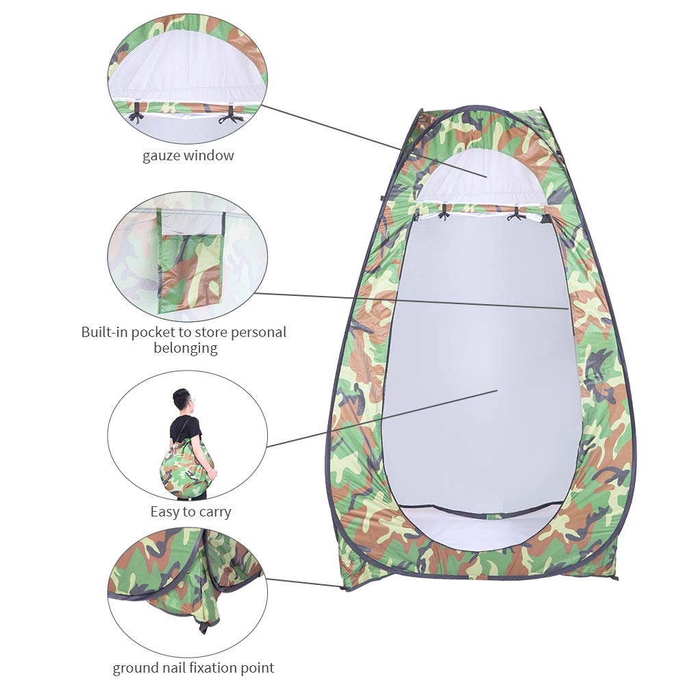 VINGLI Pop Up Tent Instant Portable Shower Tent Outdoor Privacy Toilet & Changing Room