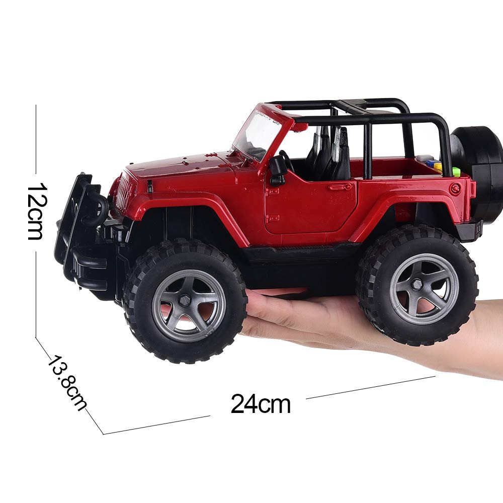 YesToys Car Toy Off-Road Military Fighter Friction Powered Toy Vehicle with Fun Lights & Sounds