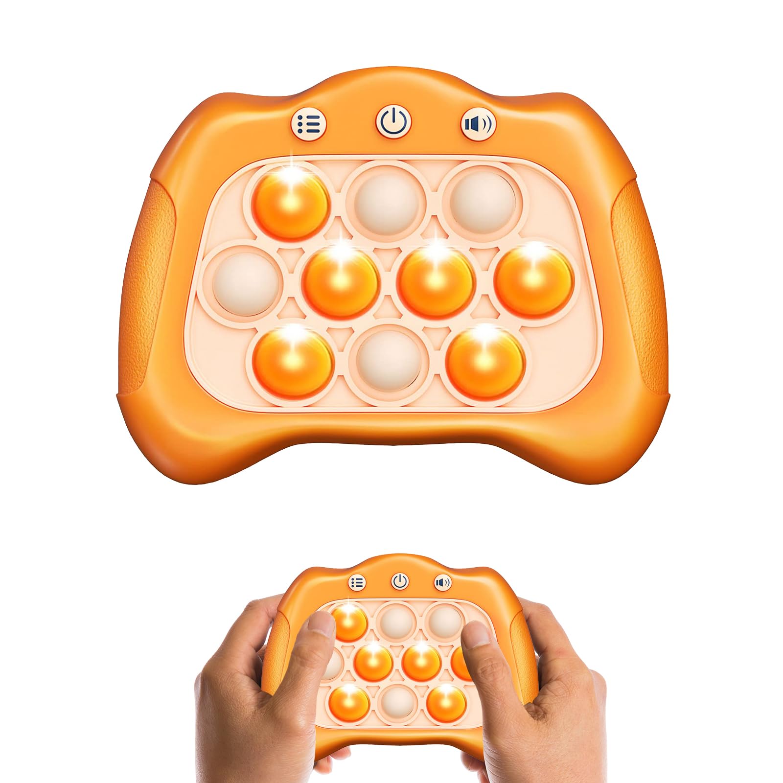 YZ DQSW Pop It Game,Pop It Pro,Quick Push Game Console. Luminous Press Type Decompression Game Console Suitable for Kids Teens Adults.(Orange)…