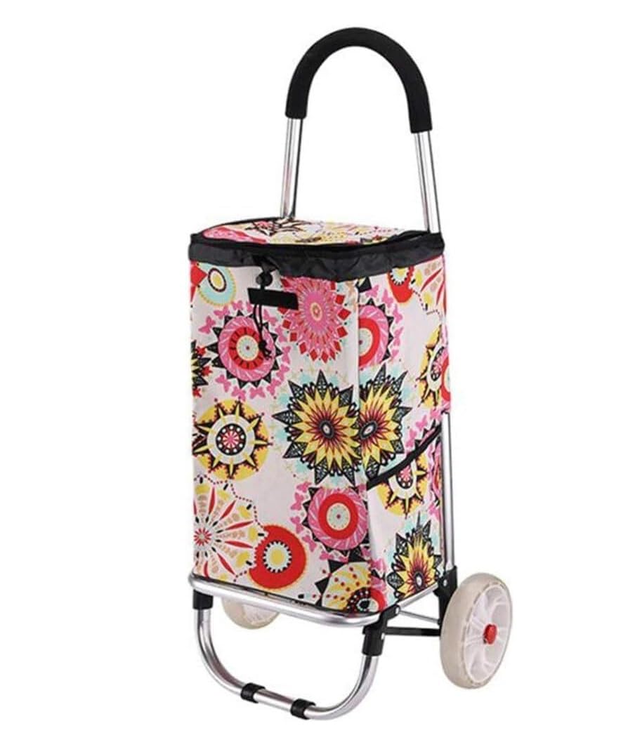 XDMINGY Folding Shopping Cart, Portable Folding Hand Truck Detachable Waterproof Backpack Large Capacity Lightweight Aluminum Alloy Grocery Utility Carts, 94*32cm