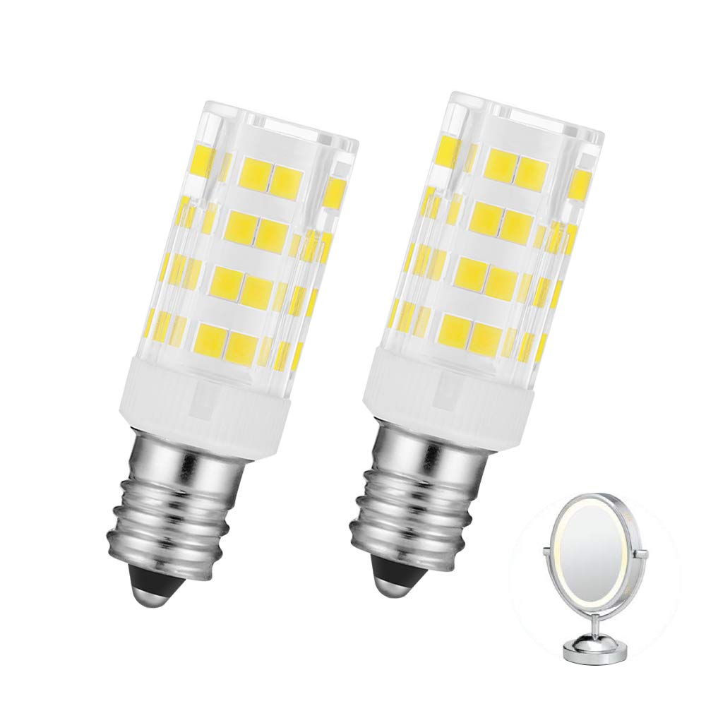 X-Molin 2 Pieces 6K T Type LED Light Bulb, Mirror Replacement Bulbs - Lighted Make Up Mirror Bulbs 20W Replacement Bulbs for Double Sided Illuminated Mirror