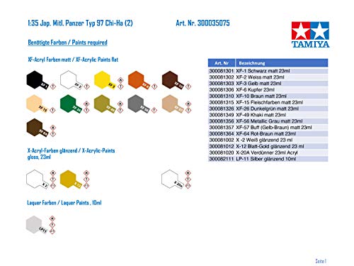 Tamiya Models Chi Ha Type 97 Tank (Japanese)