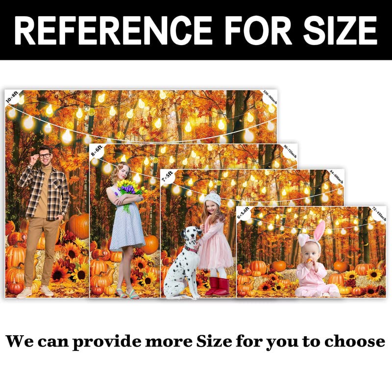 YCUCUEI 7x5ft Fall Forest Photography Backdrop Woodland Pumpkin Landscape Maple Leaves Barn Haystack Background Thanksgiving Party Decoration Harvest Photo Booth