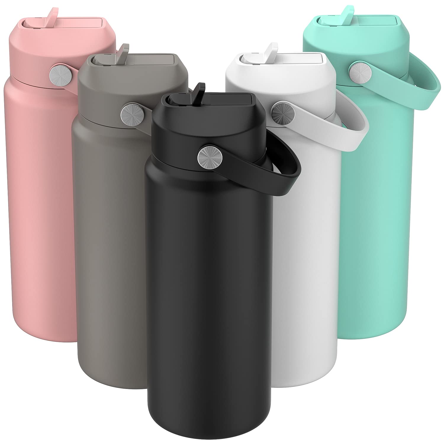 Straw Lid for Yeti Rambler Water Bottle 18 oz,26 oz,36 oz,46 oz,12 oz,64 oz,Straw Cap,Straws and Brush Include (Graphite)