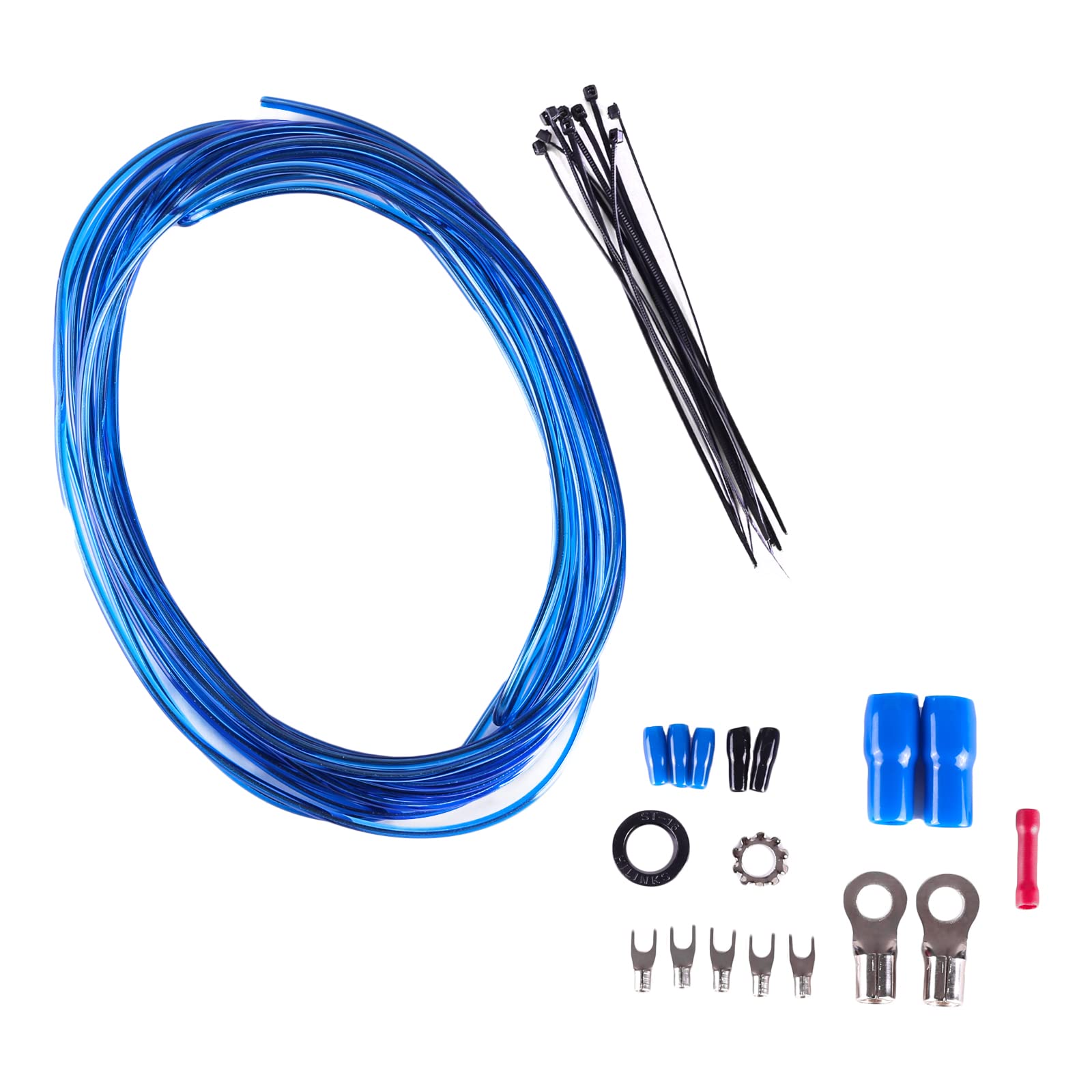 Skar Audio 4 Gauge Amplifier Wiring Kit - Blue, Copper Clad Aluminum, SKAR4ANL-CCA