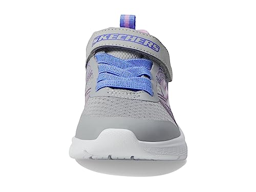 Skechers Kids MICROSPEC PLUS-SWIRL SWEET Sneaker, Gray/Multi, 12.5 US Unisex little kid
