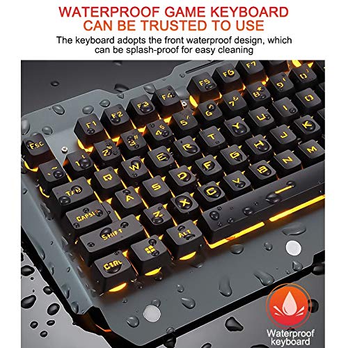 Wired Mechanical Gaming Keyboard 104 Keys Ergonomic RGB LED Backlight Waterproof Gaming Keyboard