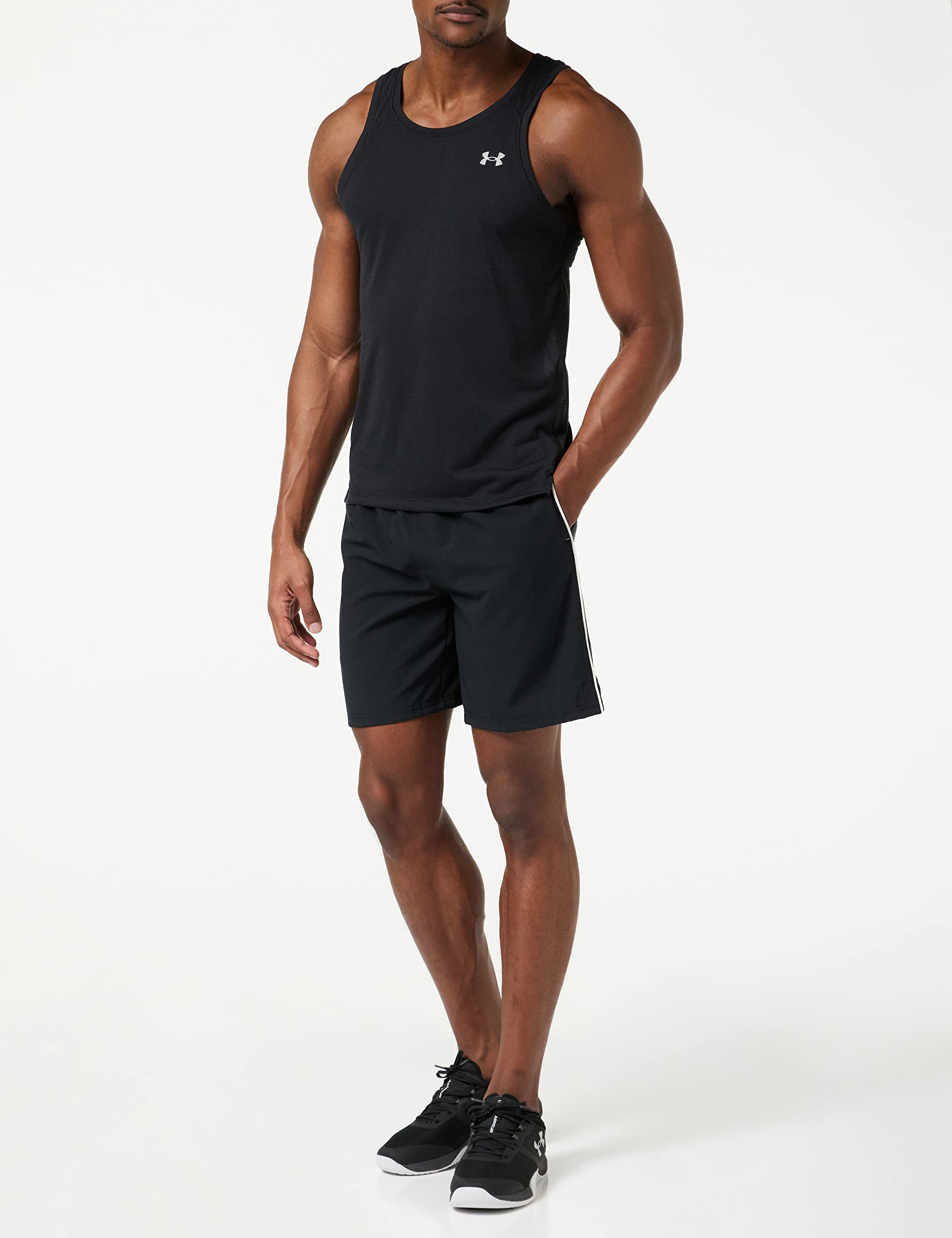 Under Armour Streaker Singlet, Black (001)/Reflective, Medium