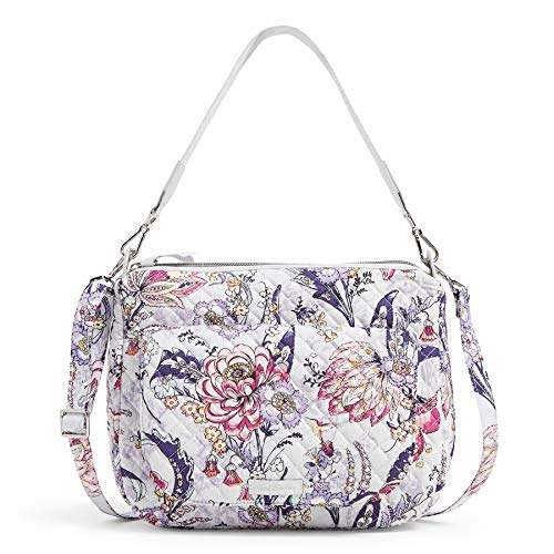 Vera Bradley Women's Cotton Carson Shoulder Bag Crossbody Purse, Hummingbird Park, One Size