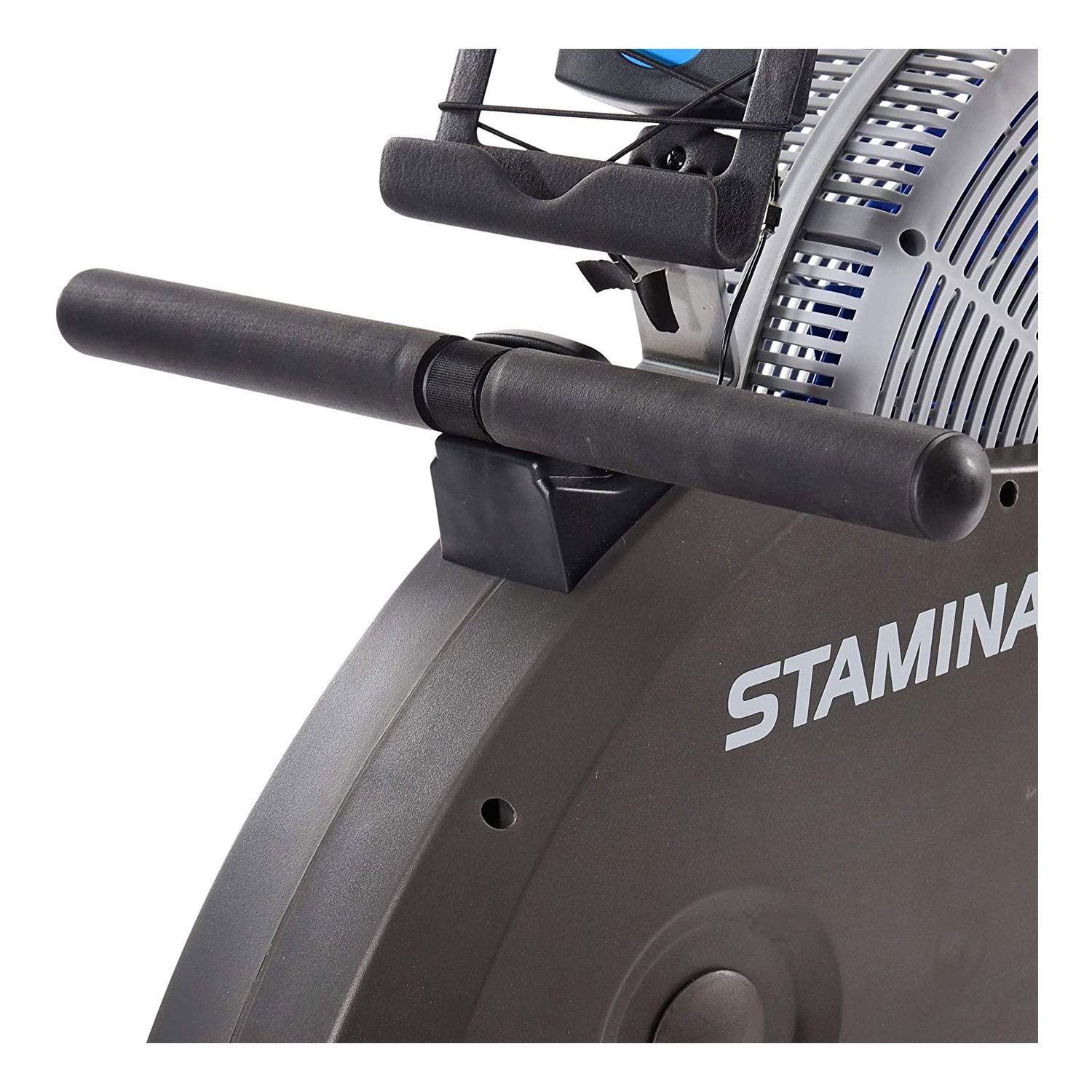 Stamina 1406 ATS Air Transfer System Portable Folding Cardio Exercise Fitness Air Rower Rowing Machine with Wheels, LCD Display, and Device Tray, Gray