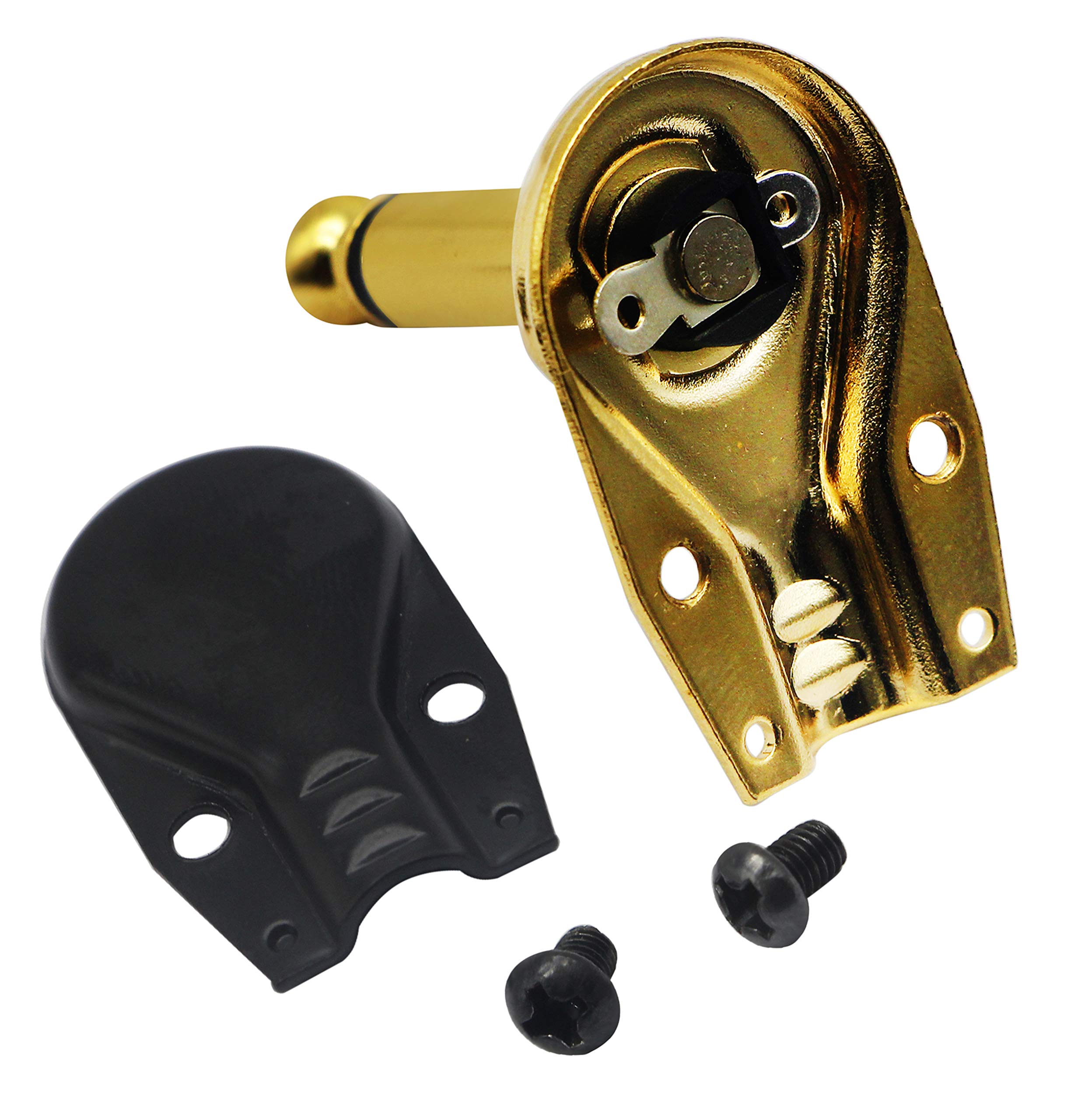 zdyCGTime DIY 6.35MM 1/4" Mono Male 90 Degree Right Angle Pancake Style Plugs Connectors for Speaker,Patch Cable,Snakes Golden Plated TS Male Mono 1/4 Inch Phono 6.35mm Phone Microphone Plug(4 pack)
