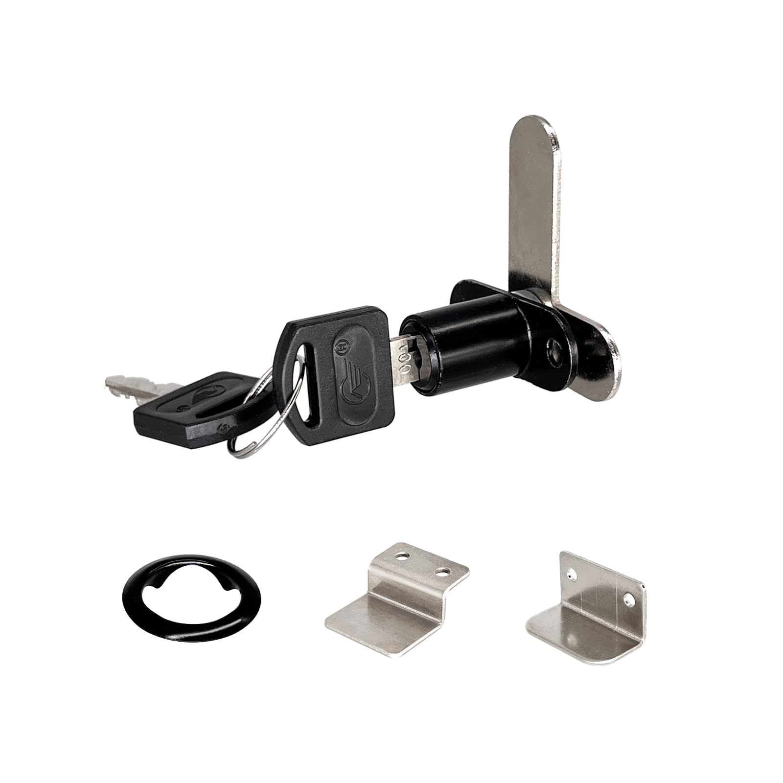 Xnrtop Cam Locks Cabinet Locks Keyed Alike, Cylinder Length Fits on 0.4'', Secure File Drawer Mailbox RV Storage Tool Box Replacement Lock Set, Zinc Alloy(5/8 Inch 6Pcs) (Black, 19mm)