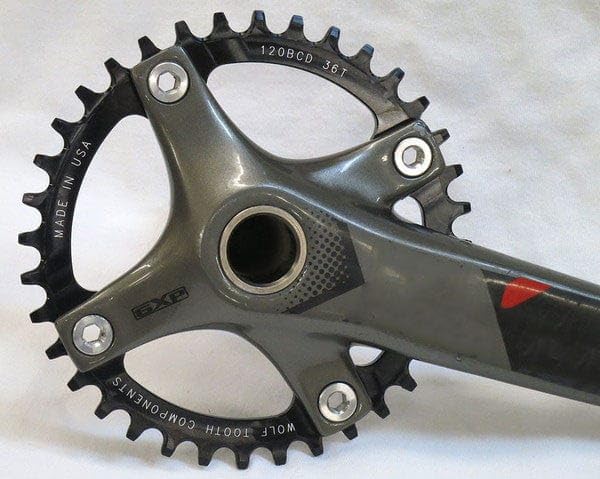Wolf Tooth 120 BCD Mountain Gravel Bike Chainrings for SRAM XX (36 Tooth, Drop-Stop A, MTB)