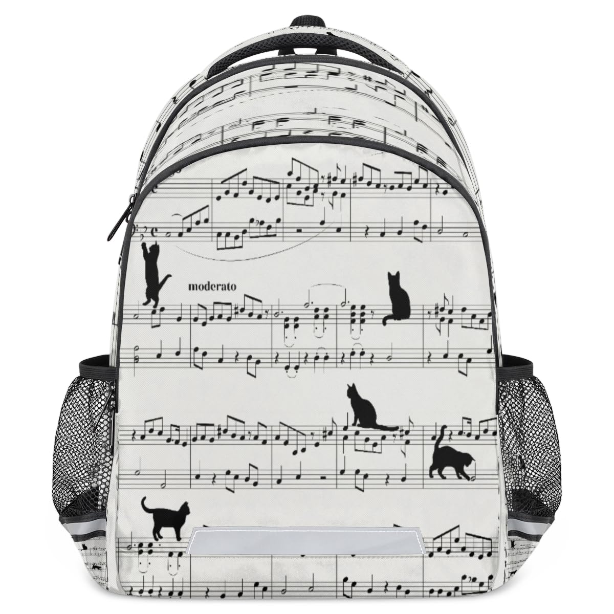 YoCosy Cute Black Cat Animal Music Note Backpack School Bookbag Laptop Purse Casual Daypack for Teen Girls Women Boys Men College Travel