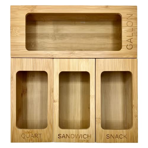 Ziplock Bag Storage Organizer (Natural Wood)