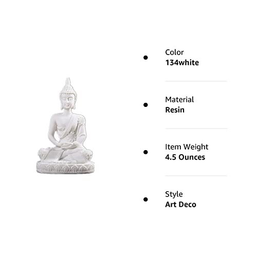 Vilead Buddha Statue for Home Office Tabletop, Thai Shakyamuni Sitting Statue with Bronze Finish, 4.3β Minimalist Sandstone Buddha for Zen Decor, Meditation Decor