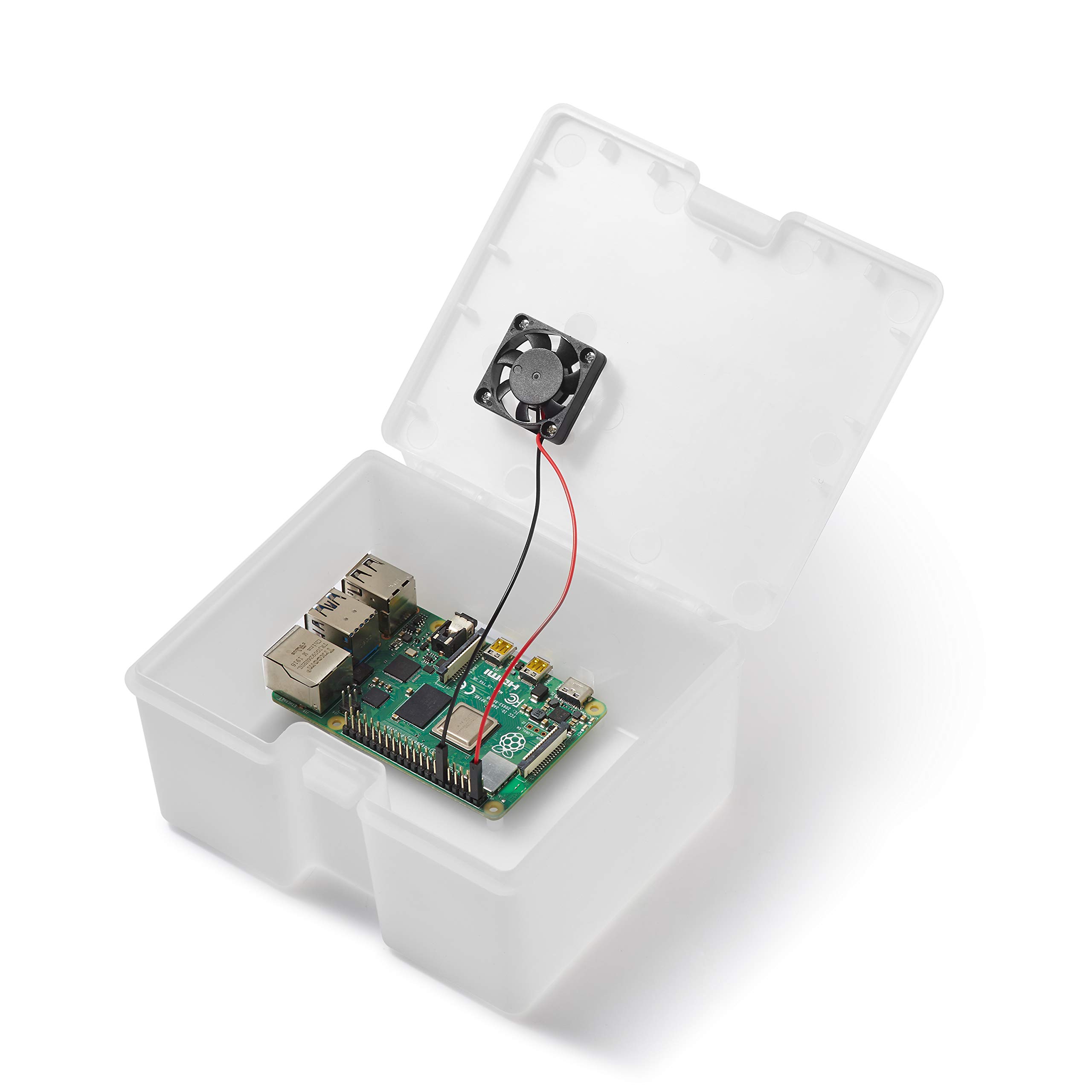 Vilros Raspberry Pi 4 Compatible Use and Store Case with Preinstalled Fan (White Opaque)