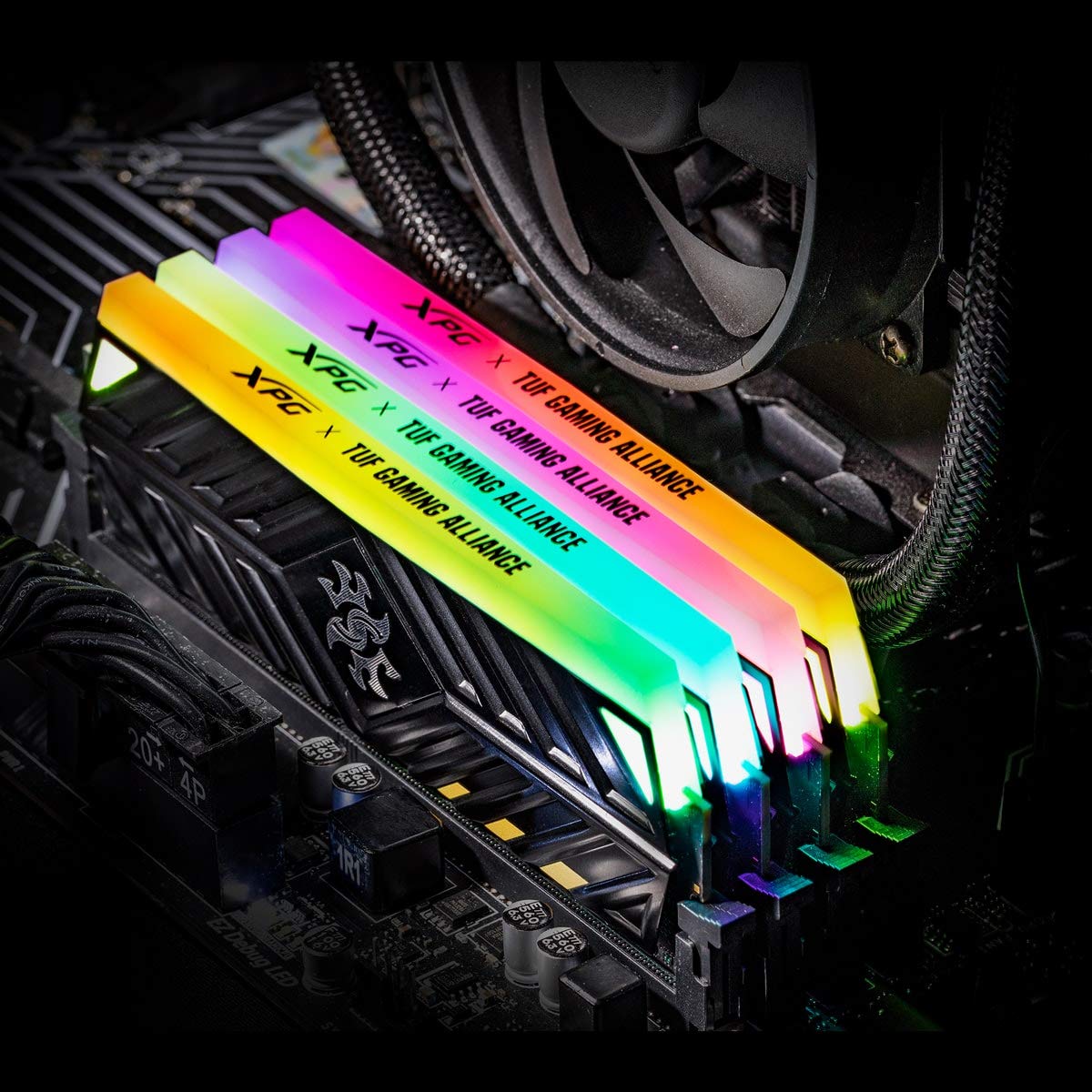 XPG Spectrix D41 TUF Certified RGB DDR4 3200MHz 32GB (2x16GB) 288-Pin CL16-20-20 PC4-25600 Desktop U-DIMM Memory Retail Kit Black (AX4U3200716G16A-DB41)