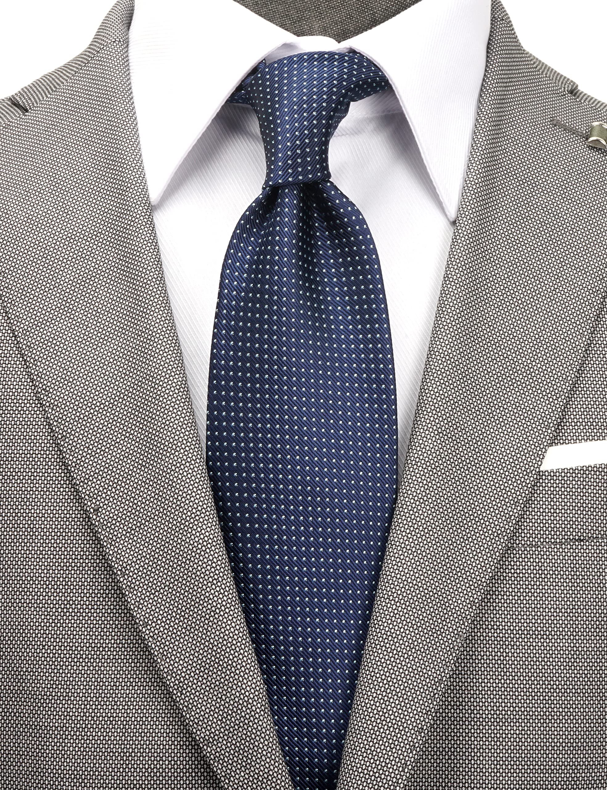 ZENXUS 70 inch XXL Long Neckties, Extra Long Ties for Big and Tall Men, Blue, Grey, Purple, 4-Pack