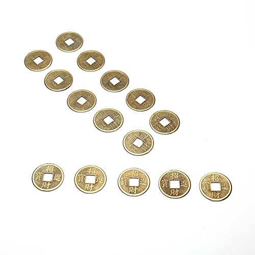 Topxome 100PCS Brass 24mm Chinese Ancient Feng Shui Lucky Coin Good Fortune Dragon and Phoenix Antique Wealth Money Collection Gift
