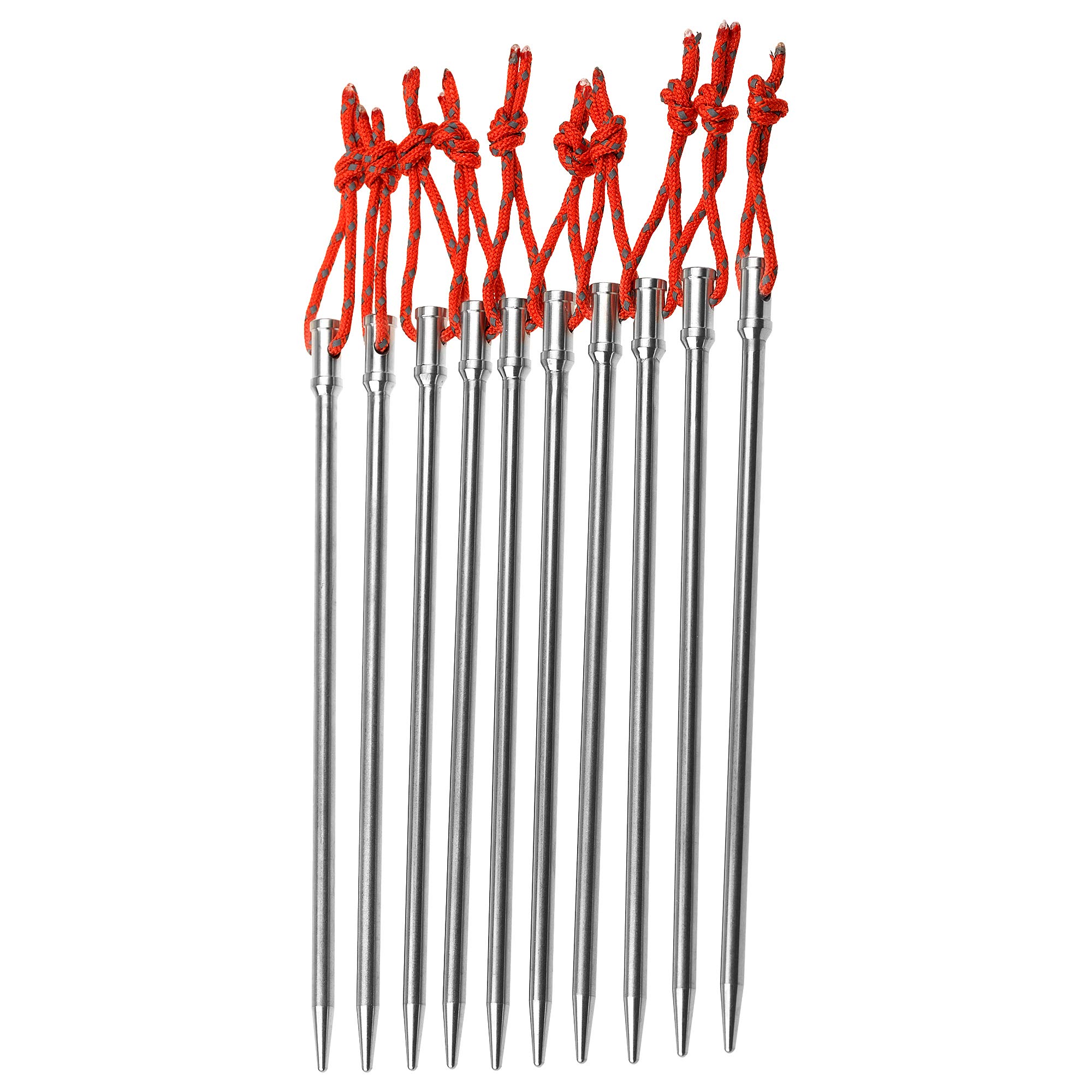 Wanyifa Titanium Tent Nail Pegs Stakes Hook Pin Camping Tent Nail Pack of 10