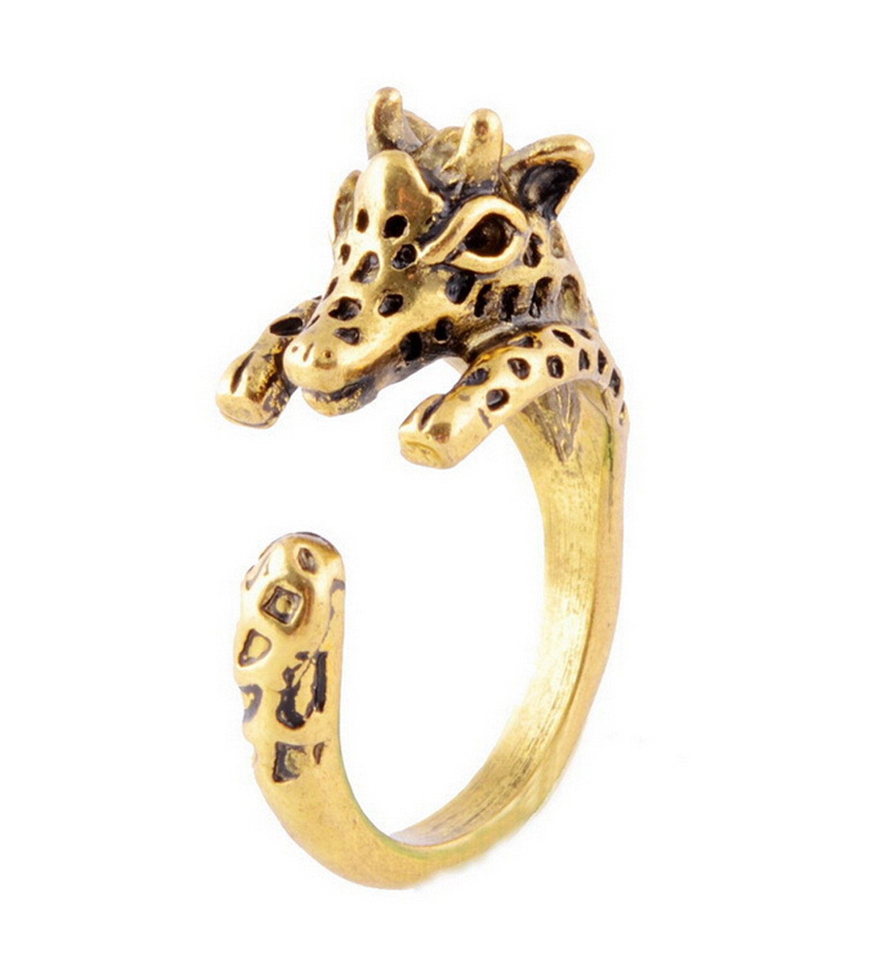 wiipujewelry WIIPU Fashion Vintage Antique Gold Giraffe Adjustable Wrap Animal Ring(R19)