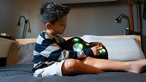 Unicorns & Robots Light Up Pillow for Kids, Plush Led Night Light for Boys and Girls, Oeko TEX Certified, Toddler’s Light Up Sleeping Toy, Video Game Console, Black