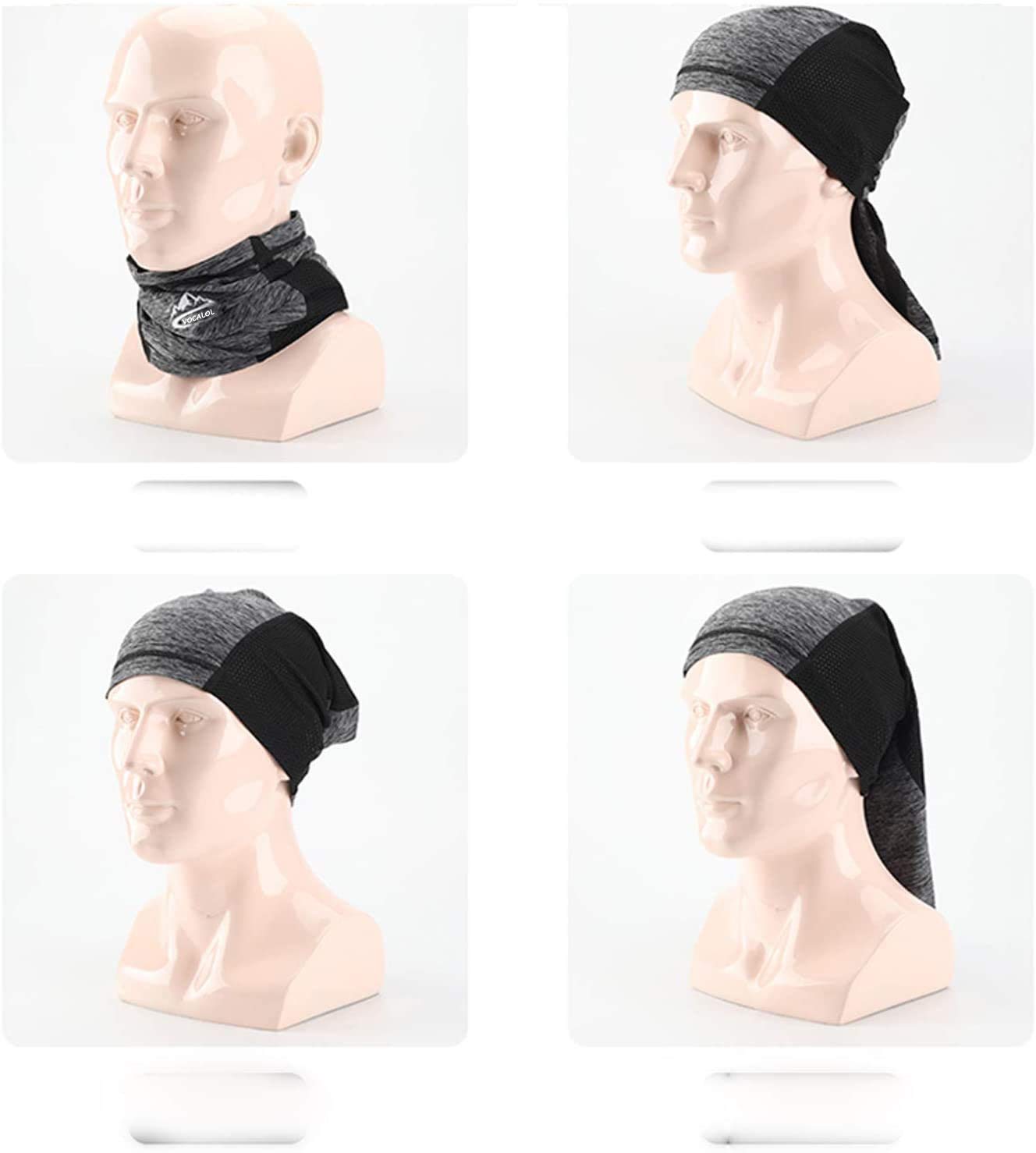 VOCALOL Summer UV Protection Elastic Balaclava Face Mask,Cooling Face Reusable Headwear Sports-Headbands Neck Gaiter (Gray)