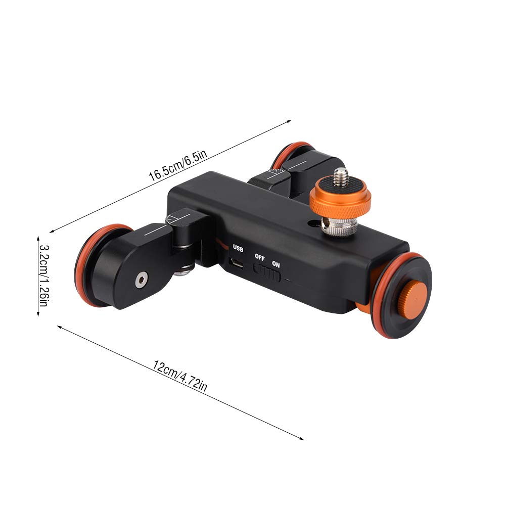 Tosuny L4X Mini Motorized Camera Slider with Remote Controller, 3 Speeds Video Camera Pulley Car Dolly Rolling Slider Skater, Compatible with DLSR Cameras, Action Cameras, and Cellphone